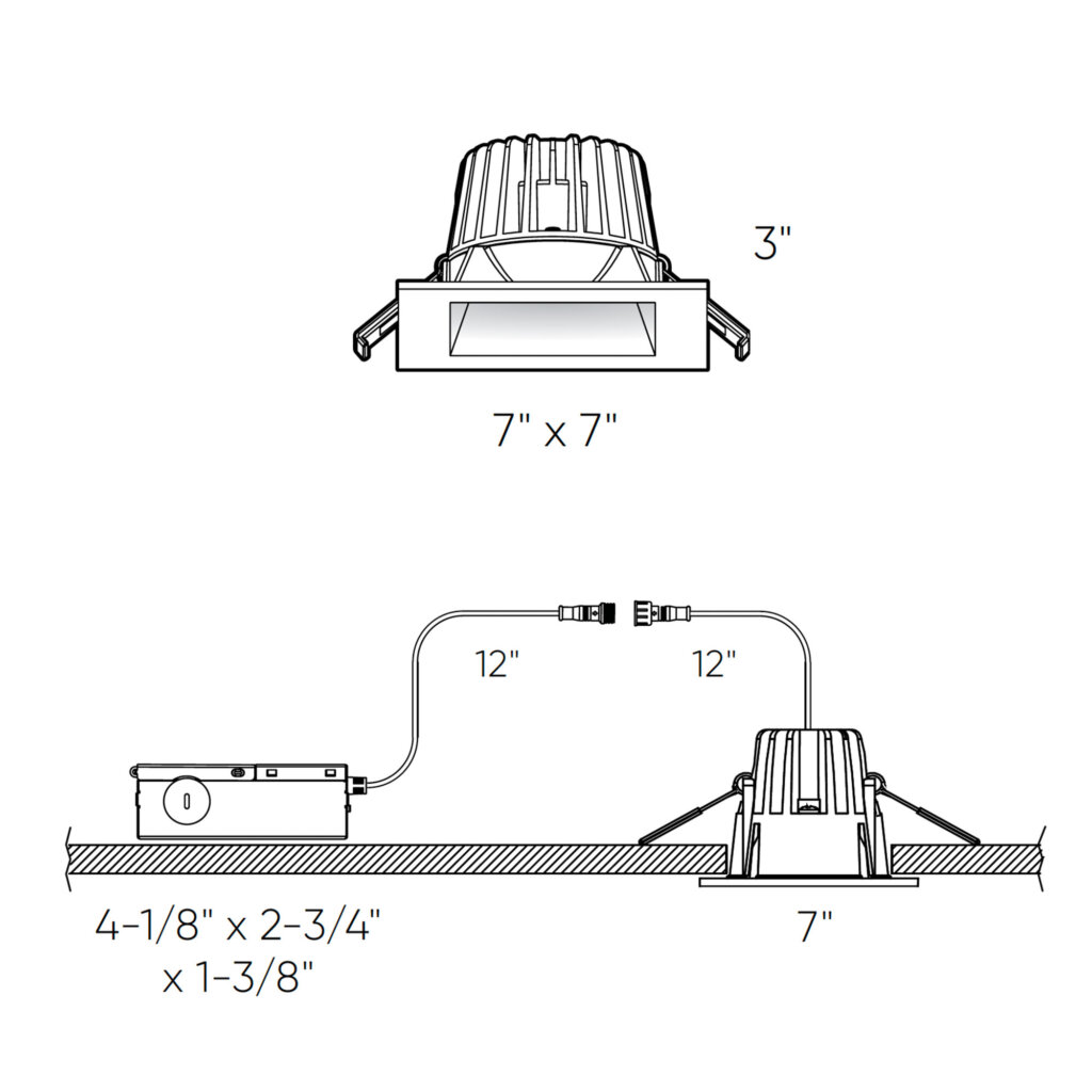 6" square regressed downlight - Dals Lighting